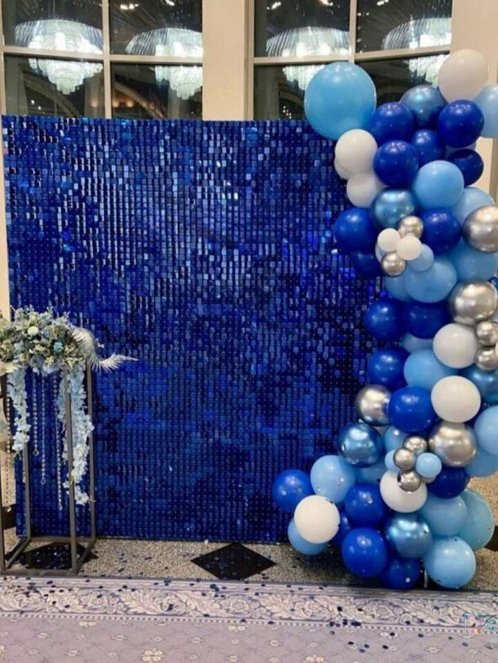 8ft by 8ft Royal Blue Sequin Shimmer Backdrop Wall Panels For Birthday ...