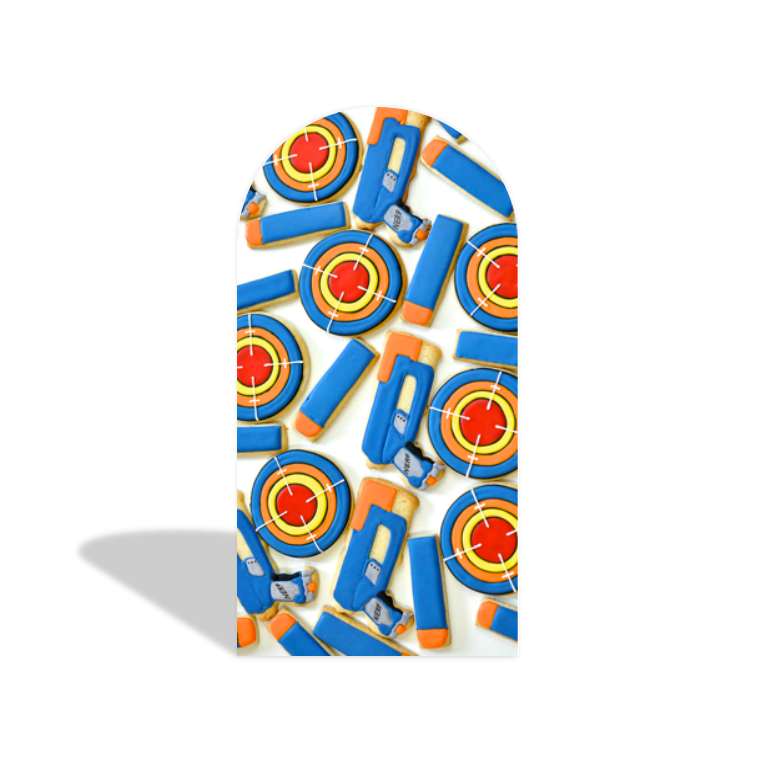NERF Theme Happy Birthday Party Arch Backdrop Wall Cloth Cover ...