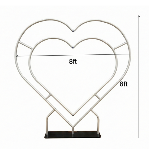 Double Layer Heart Shape Aluminum Arch Photo Booth Backdrop Wall Stand ...
