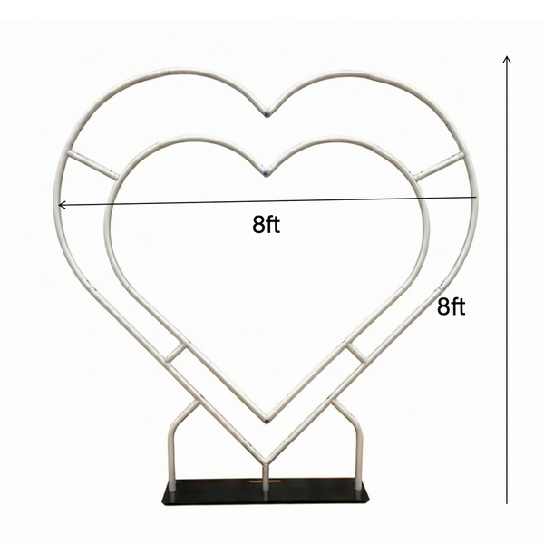 Double Layer Heart Shape Aluminum Arch Photo Booth Backdrop Wall Stand ...