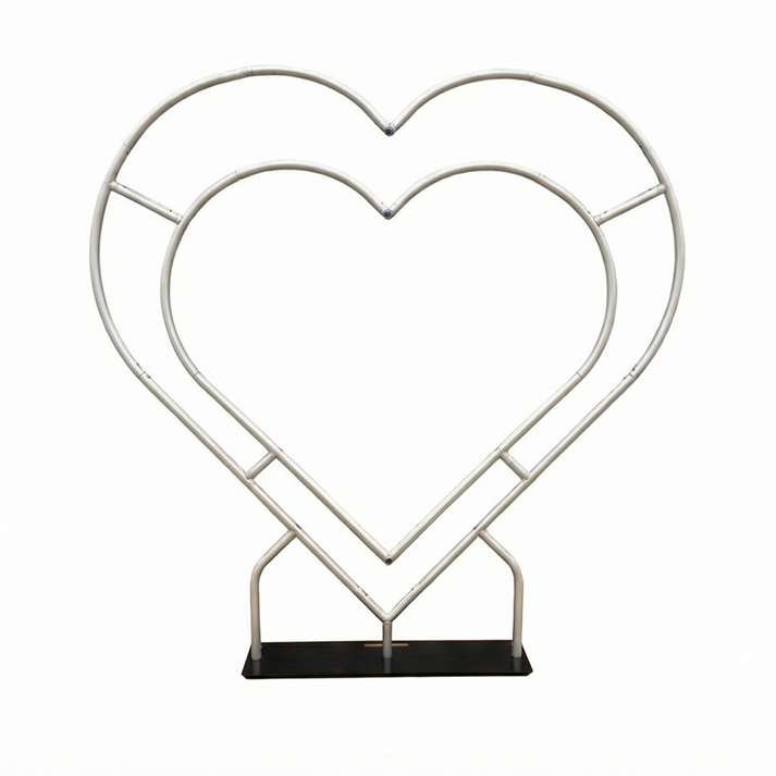 Double Layer Heart Shape Aluminum Arch Photo Booth Backdrop Wall Stand ...