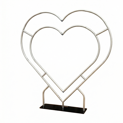 Double Layer Heart Shape Aluminum Arch Photo Booth Backdrop Wall Stand ...