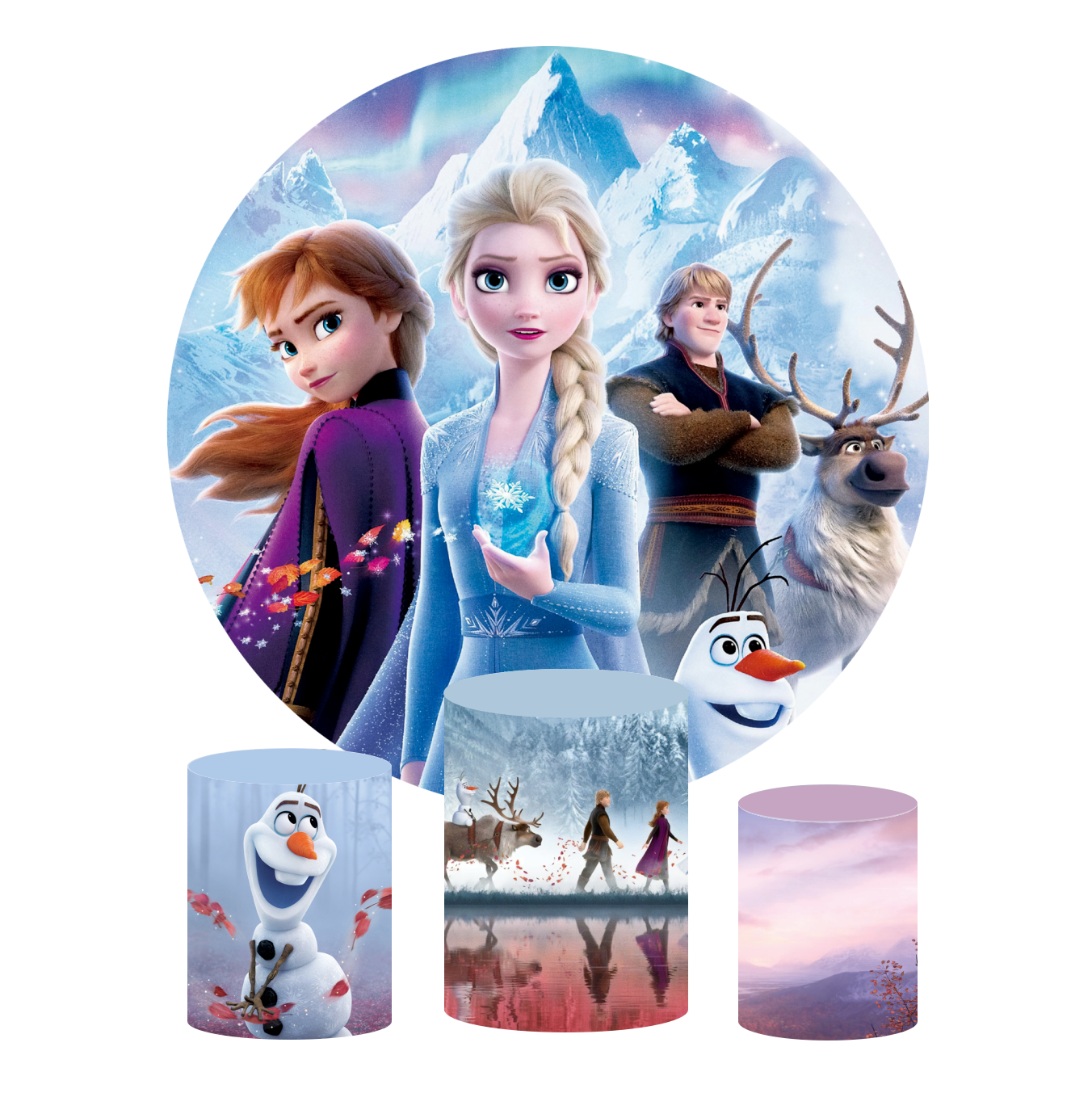 Frozen Lisa Anna birthday party decoration round circle backdrop cover ...