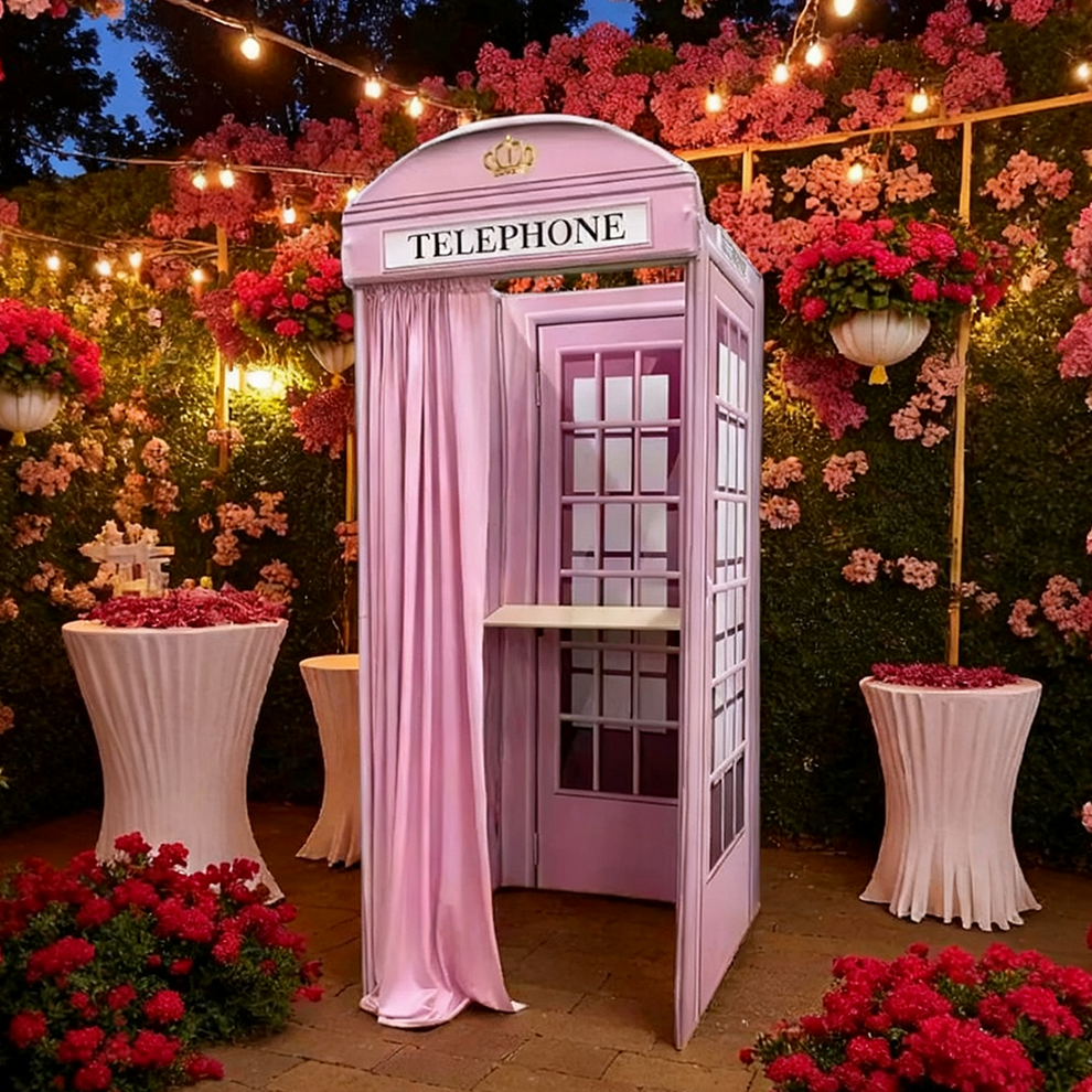 Telephone Booth Party Photo Booth Birthday Backdrop Stand – WhoopeeParty